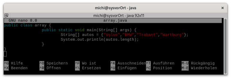Java Array Programmieren Lernen