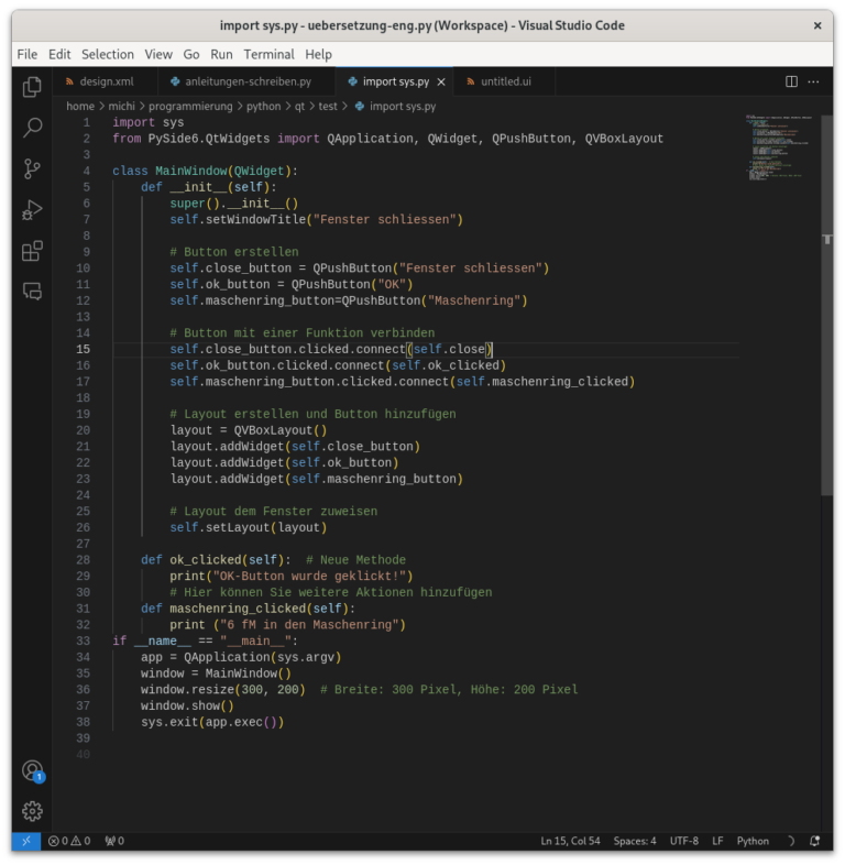 PySide mit Qt und Python – Programmieren lernen