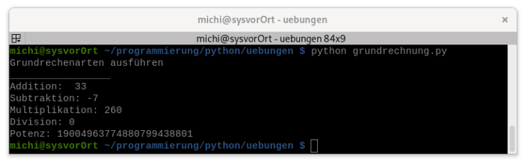 Übungen Python – Programmieren lernen