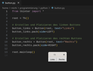 Python Button – Programmieren lernen