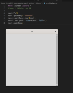 Python tkinter Scrollbalken – Programmieren lernen