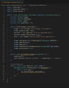 Java Action Listener – Programmieren lernen