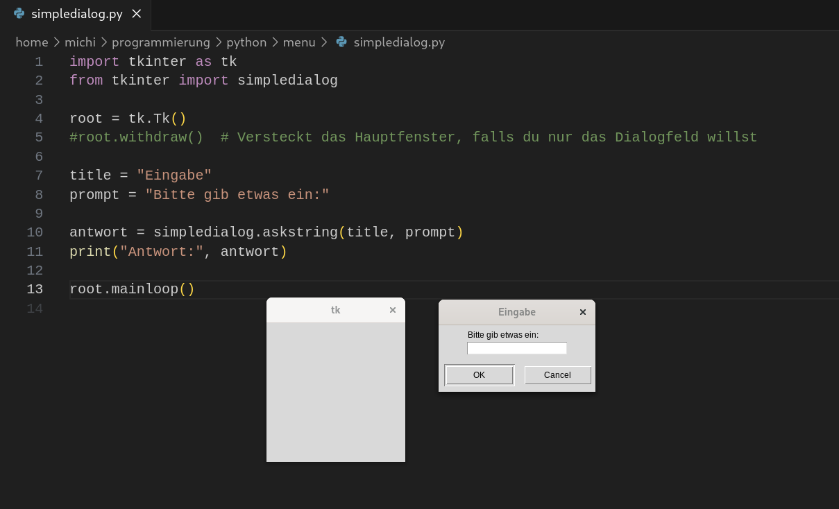 Python – tkinter mit Beispielen – Programmieren lernen