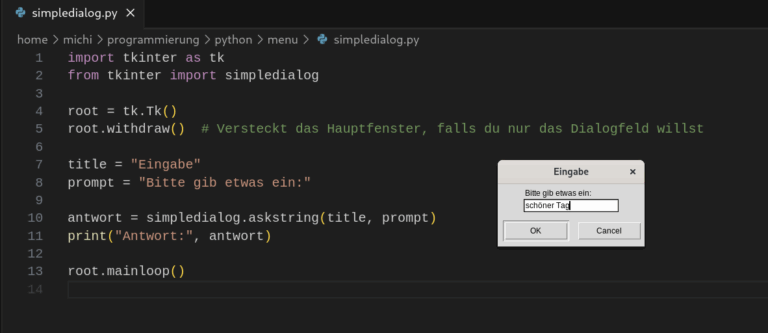 Python – tkinter mit Beispielen – Programmieren lernen