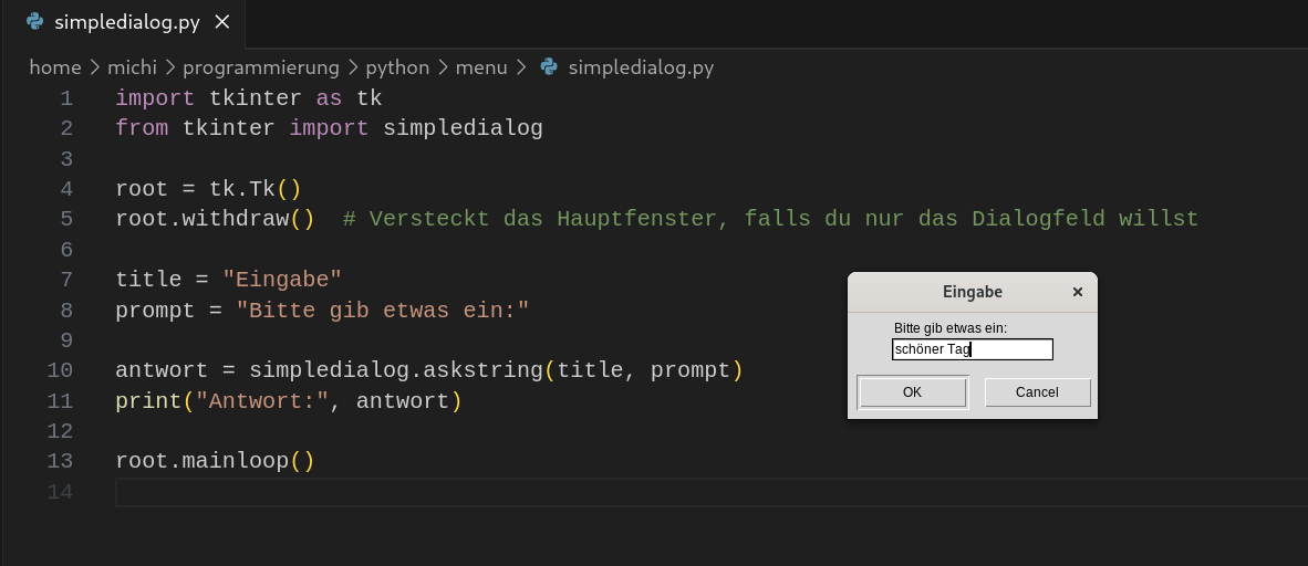 Python – tkinter mit Beispielen – Programmieren lernen